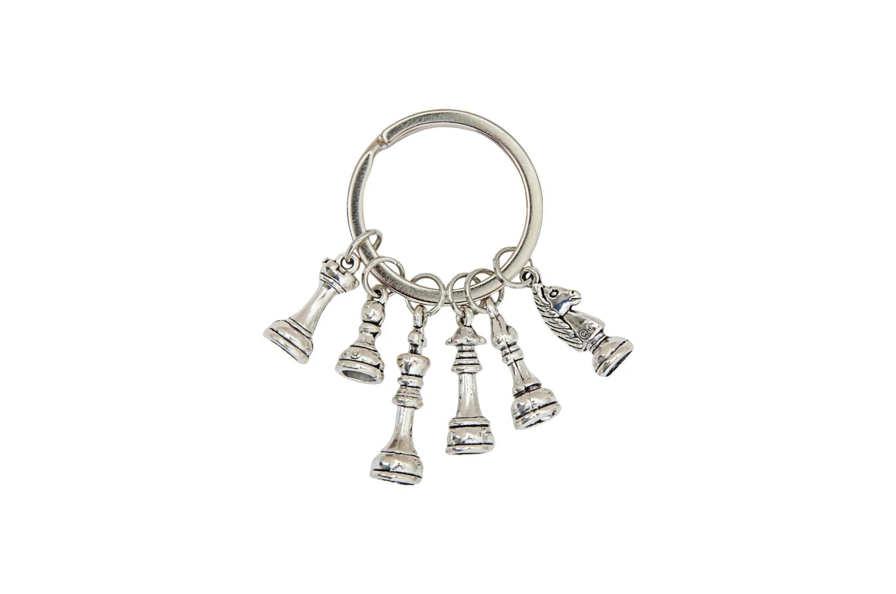 Silver Metal Chess Piece Key Chain Set – US Chess Sales